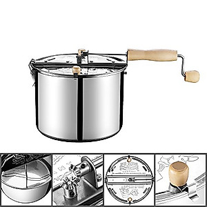 Great Northern Popcorn Original Stainless Steel Stove Top 6-1/2-Quart Popcorn Popper