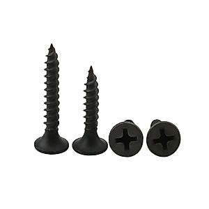 SZHKM Screws Drywall Screws Quality Black Steel #6 Sharp Point Self Tapping Screws with Anchors Black Steel Wood Screws Assortment Set, Machine Screws, 250PCS - for Drywall Sheetrock, Wood and More