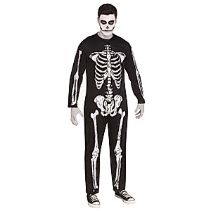 Fun World Skeleton Adult Costume, Multicolor, 4X