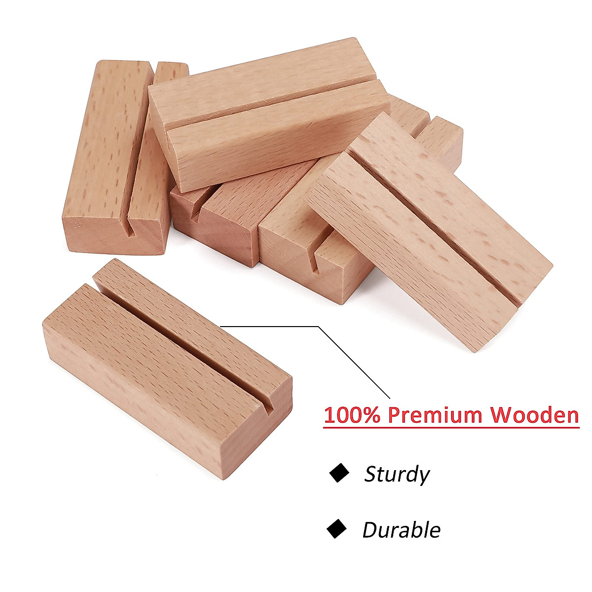 WILLOWDALE 6Pcs 2.17 Inch Place Card Holder, Photo & Picture Stand Card Holder Wooden Stands for Display, Party Poster Paper Stand Wedding Table Number Holders for Home and Office Decoration