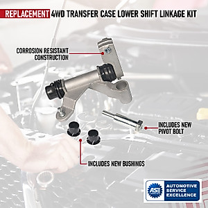 4WD Transfer Case Lower Shift Linkage - Replaces F3TZ 7210-C, 600-602, 600602 - Compatible with Ford Vehicles - 92-96 Bronco, F150, 92-1999 F-250, 97 F250 HD, 92-97 F350-4x4 Control Level Arm