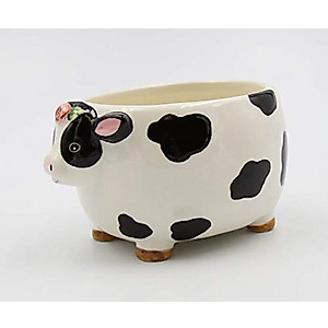 Cosmos Gifts Fine Ceramic Country Barnyard Cow Candy Dish Bowl/Plant Planter, 5" L
