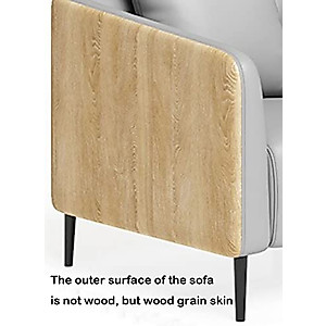 Sofa Couch Faux Leather Living Room Sofa with Throw Pillows Breathable Fabric Sofa Couch Carbon Steel Support Legs High Density High Rebound Sponge Cushions for Living Room Office