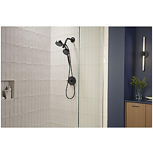 KOHLER 23219-BV Purist 2-in-1 Multi Function Shower Kit with SHOWERHEAD & HAND SHOWER, Full Coverage & Rotating Rail, Vibrant Brushed Bronze, 2.5 GPM