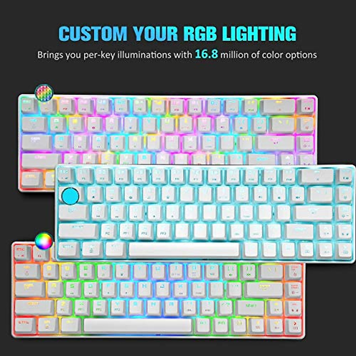 60% Mechanical Gaming Keyboard Blue Switch Mini 68 Keys Wired Type C Chroma RGB 18 Backlit Effects,Lightweight Gaming Mosue 6400DPI Honeycomb Optical,Gaming Mouse Pad for Gamers and Typists(Green)
