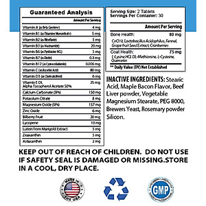 Coat Care for Dogs - Pets Total Health Complex - for Dogs and Cats - Premium Hair Skin Mouth Urinary Care - Dog Vitamin b Supplement - 3 Bottles (180 Tablets)