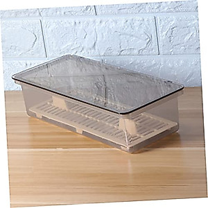 Luxshiny 3pcs Black Silverware Container Lid and Lid- Tableware Flatware Transparent Chopsticks Organizer Proof Countertop Organizers Cutlery Drain Storage Transparent- Tray