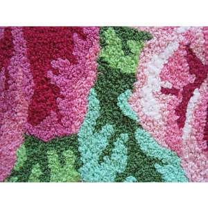YOUSA Romantic 3 Pink Roses Rug for Living Room Anti-Slip Door Mat 31.5''x23.6''