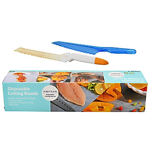 HOME-X Disposable Cutting Board, Roll of Cutting Board Plastic for Cutting, Chopping, and Food Prep, Cutting Mat for BBQ and Camping, 12” W x 16 Ft L