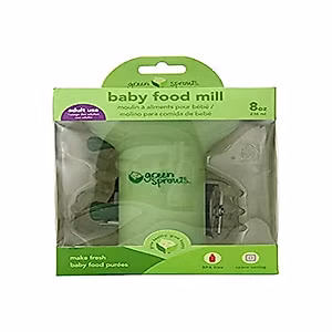 green sprouts Fresh Baby Food Mill - Easily Purees Food for Baby, Separates Seeds & Skins, Compact Size, No Batteries or Electricity Needed, Dishwasher Safe