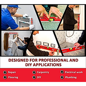 Kapro - 770 Exodus Professional Box Level - 72 Inches - With 45° Vial & Ruler - For Leveling, Measuring, Marking, and Cutting - Features 3 Vials, Precise Straightedge, and Wall-Grip
