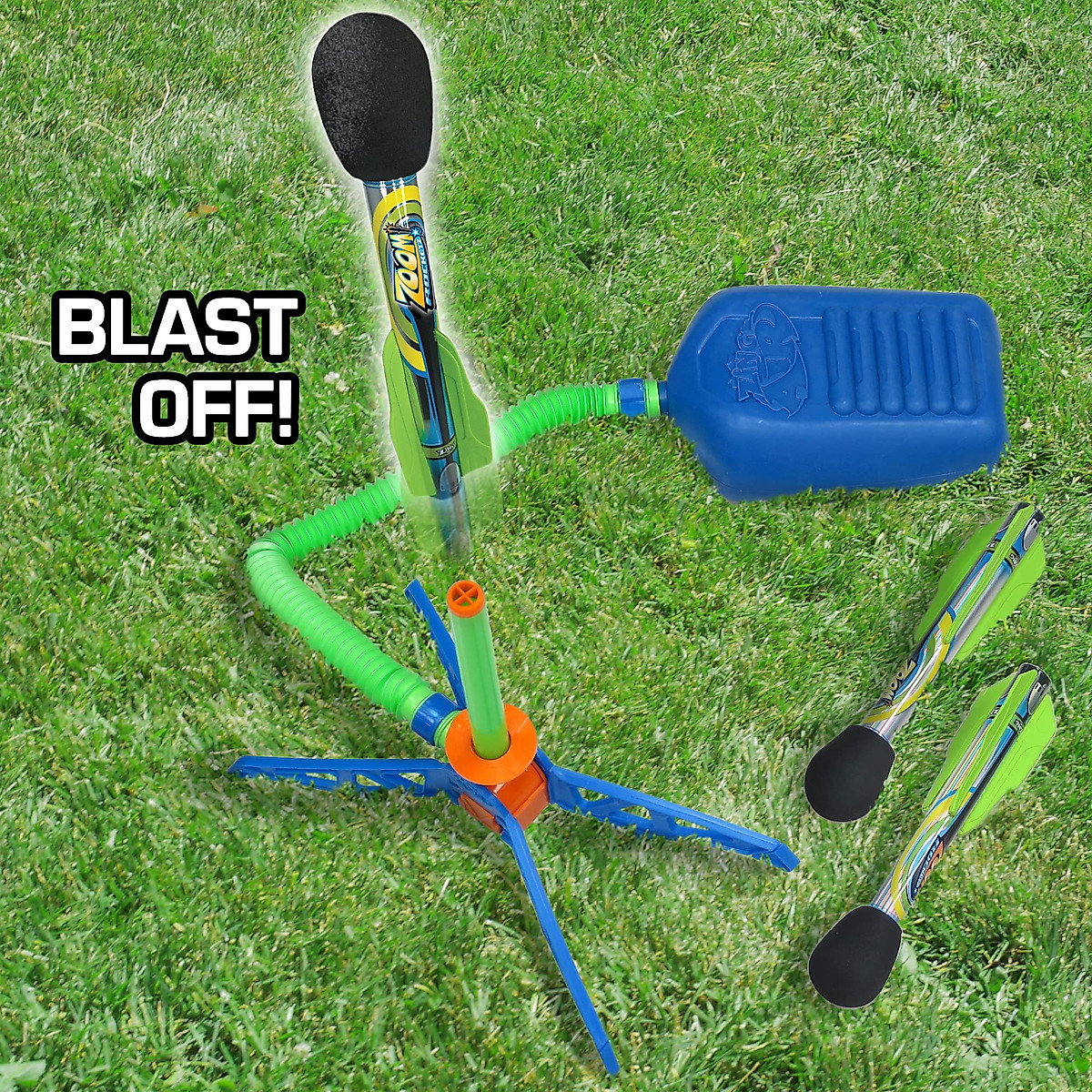 Zing Zoom Rocketz Refills 6 Pack, Soft and Safe Rocket Replacement, Launch up to 150 Feet Zoom Rocketz Launcher, No Batteries Required, for Kids Ages 8 and Up