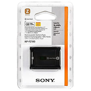 Sony NPFZ100 Z-series Rechargeable Battery Pack for Alpha A7 III, A7R III, A9 Digital Cameras black