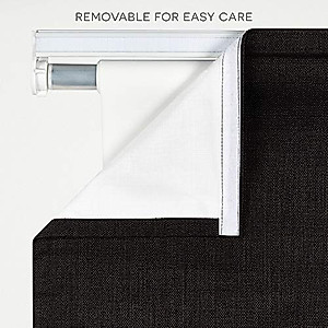 Exclusive Home Acadia 100% Blackout Polyester Roman Shade, 27"x64", Black