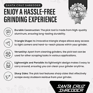 Santa Cruz Shredder Triangle Pick Tool, 1-Piece Scrapper for Hard to reach places (Black)