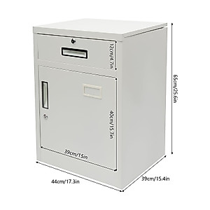 TFCFL File Cabinet with Lock,2-Drawer File Cabinet,Under Desk Locking Cabinet,Filing Cabinet for Home Office,Metal Filing Cabinet 17.3x15.4x25.6in,White