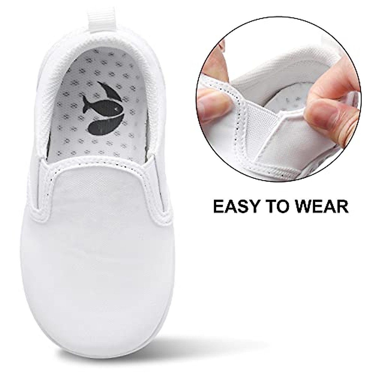 FEETCITY Baby First Walking Shoes Infant Sneakers Boys Girls Anti-Slip Crib Shoes 6-12 Months Infant All White