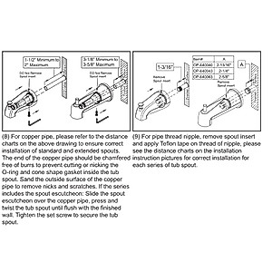Olympia Faucets OP-640063-BN Extended 7" Combo Diverter Tub Spout in Brushed Nickel