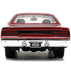 Jada Toys Big Time Muscle 1:24 1970 Plymouth Road Runner Die-cast Car Red/Black Flames, Toys for Kids and Adults