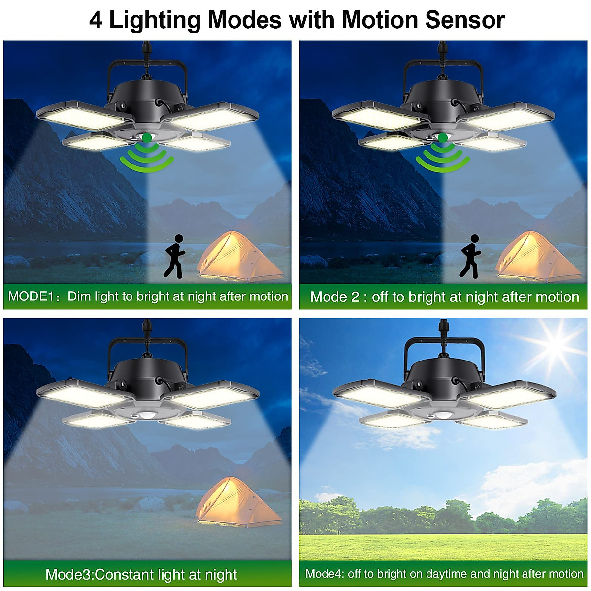 Latband Solar Pendant Lights Outdoor Indoor with Remote Control, Solar Powered Shed Light 120° Adjustable 1000LM IP65 Waterproof Solar Motion Sensor Lights 4 Lighting Modes for Home Yard Barn Gazebo