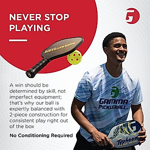 Gamma Photon Indoor Pickleballs Pack of 6, USAPA Approved, High-Visibility, Durable and Ultra-Balanced