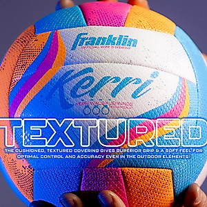Franklin Sports Kerri Walsh Beach + Outdoor Volleyball - Official Size + Weight - Soft Cover Volleyball for Kids + Adults - with Pump + Needle Included