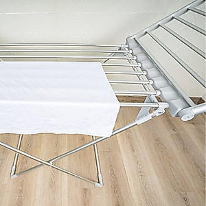 ZAVAYA Portable Electric Heated Clothes Dryer, 147 X 54 X 94cm Foldable Energy Saving Clothes Airer, Towel Warmer for Bathroom Laundry Room Apartment