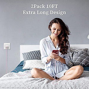 SUPVOL USB C to Lightning Cable, 2Pack 10FT 20W 【MFi Certified】 Extra Long iPhone Fast Charger Cable Power Charging Cord for iPhone 14/13/12/Pro/Pro Max/Mini/11/Pro Max/XS/MAX/XR/X/ 8/8Plus, Pink