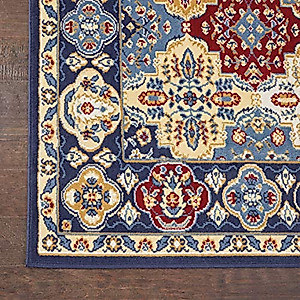 Nourison Grafix Traditional Multicolor 7'10" x 9'10" Area Rug, Easy Cleaning, Non Shedding, Bed Room, Living Room, Dining Room, Kitchen (8x10)