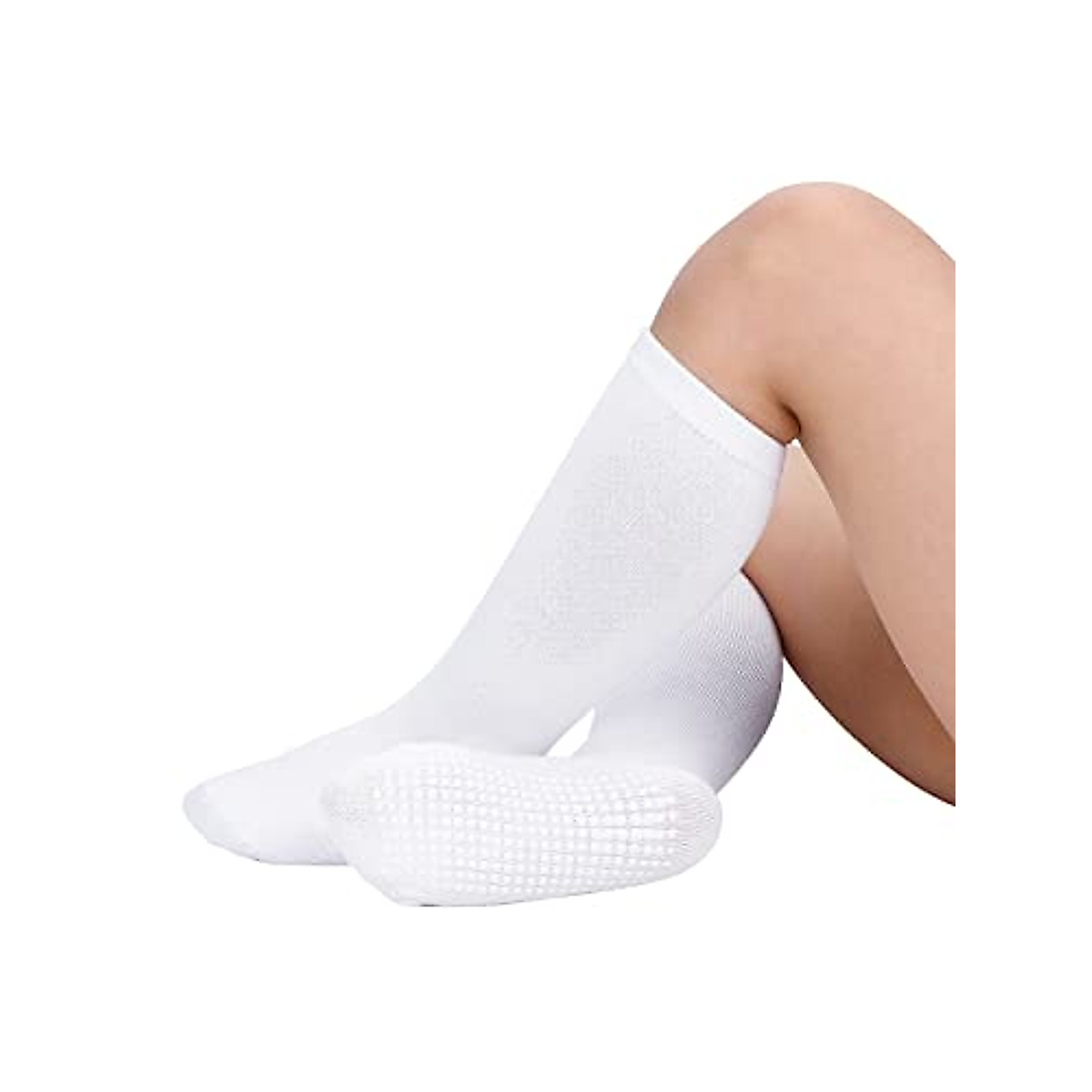 Century Star Baby Girl Socks Boy Knee High Socks Toddler Non-Slip Tube Sock School Soccer Striped Stockings for Infant 1 White 1-3 Years