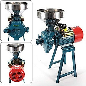 Electric Grain Grinder Mill,220V 2200W Commercial Corn Mill Grinder Machine Feed Mill Wheat Grinder,Electric Dry Cereals Grinder with Funnel