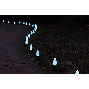 HLO Lighting Set of 25 Teal C9 Christmas Lights | Faceted C9 LED Christmas Light Bulbs for Indoor & Outdoor Use | Durable C9 LED Lights | Replacement C9 Bulbs