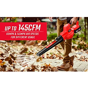 Leaf Blower, VOLTKORE 20V Cordless Leaf Blower, Electric Battery Powered Leaf Blower for Blowing Leaves, Dust in Lawn, Patio, Jobsite...(Quick Charger & 2 Battery Included)