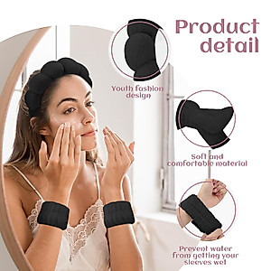 ATROCH Spa Headbands for Women & Wristband Set，Skincare Headbands for Washing Face，Face Wash Headband for Women，Makeup Headband，Cute Hair Band for Girls，Headband for Skin Care 4 Pcs