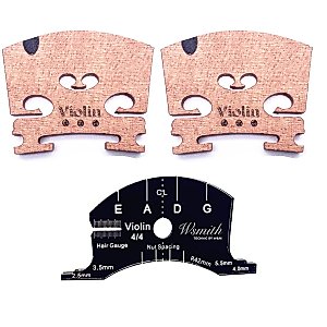 Jiayouy Fitted 4/4 Full Size Violin Maple Bridge with Reference Template Tool Violin Parts Accessories 3Pcs