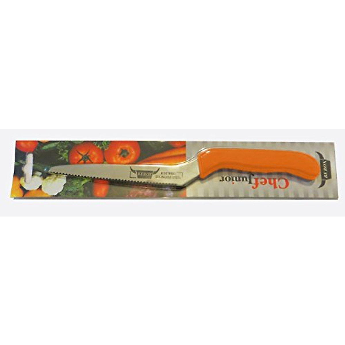 Berox 5 Inches Blade Kitchen Cutting Slicing Knife Offset Handle (Orange)
