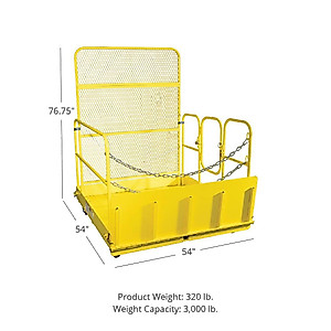 Titan Attachments 54-in Wide Mobile Easy Loading Work Platform for Fork Trucks and Forklifts