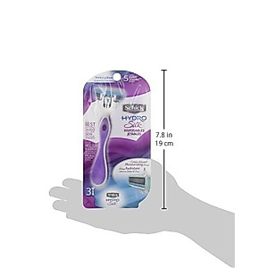 Schick Hydro Silk Razor Disposable Razors for Women with Moisturizing Serum, Basic Pack 3 Count