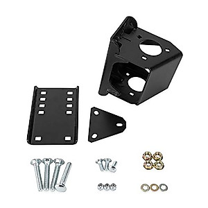 Camco Trailer Tongue Jack Bolt-On Relocation Kit | Allows for Easy Trailer Relocation | Provides Ample Tailgate Clearance Without Obstruction | for 3-Bolt & A-Frame Style Tongue Jacks (50015), Black