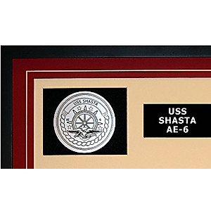 Navy Emporium USS SHASTA AE 6 Framed Navy Ship Display Burgundy