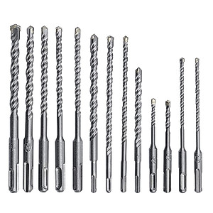 REETAI-FOUR 17 PCS SDS Plus Rotary Hammer Drill Bits & Chisels Set, Concrete Masonry Hole Tool with Storage Case,Carbide Tipped for Brick, Stone and Concrete.