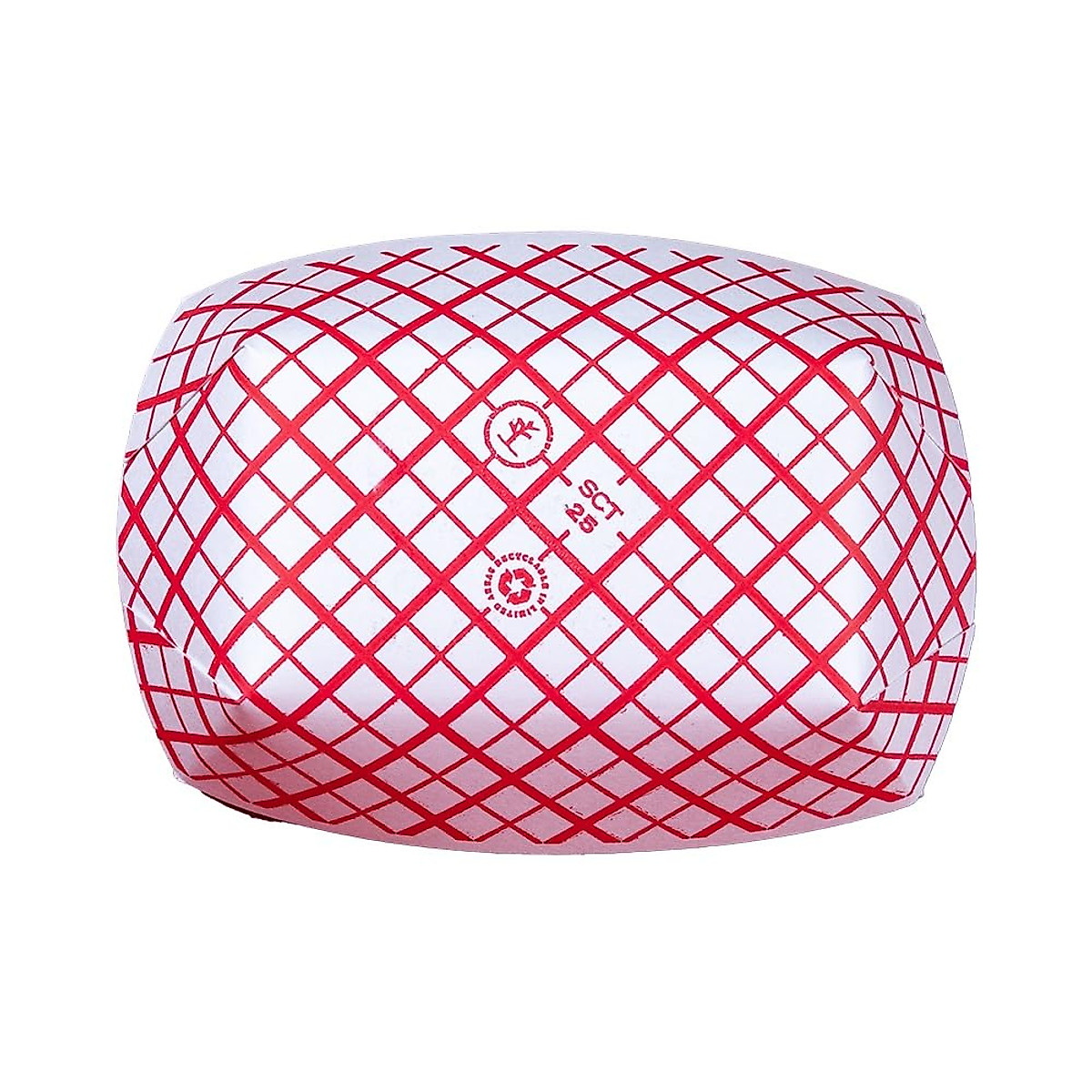 Southern Champion Tray 0401 #25 Southland Paperboard Red Check Food Tray, 1/4 lb Capacity, 250 Count (Pack of 4)
