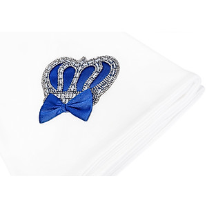 Lilax Baby Boy Newborn Crown Jewels Swaddle Receiving Blanket Royal Blue