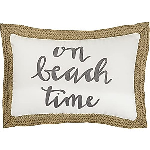 Primitives by Kathy Beach Time Decorative Throw Pillow, Jute, White