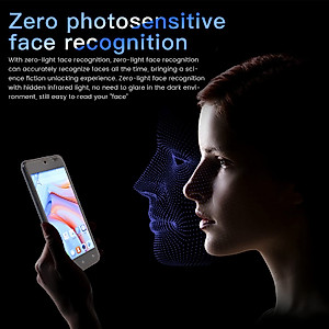 ciciglow 5in Unlocked Phone, 2GB RAM 16GB ROM Cheap Smart Phone, 1920x1080P HD Display, 5MP+8MP Camera, 4800mAh, Face ID, WiFi, BT, FM(Black)