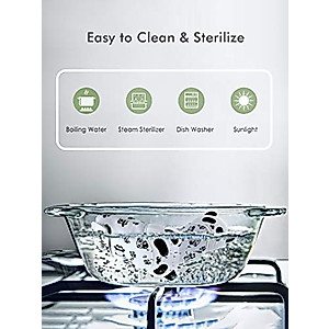 Giftty Baby Teething Mitten Panda Hand Teether Soothing Glove Wearable Teething Toy with Crinkle Sound, Multi Textured for Infants 3-12M (1 Pair)