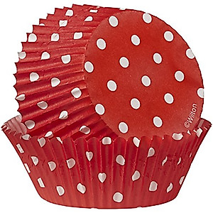 Wilton Baking Cups Standard Dots Red 75 Piece