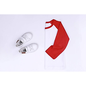 CREATOR Toddler Baby Girls Boys Long Sleeve Shirts Raglan Shirt Baseball Tee Cotton T-Shirts Red