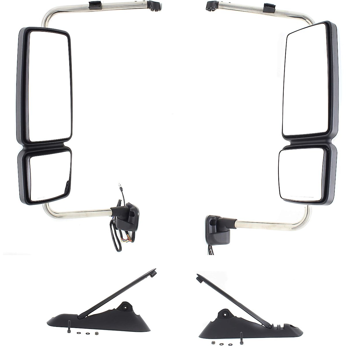 Kool Vue Driver & Passenger Side Power Heated Mirrors for International Durastar 2013 With Signal Light Chrome