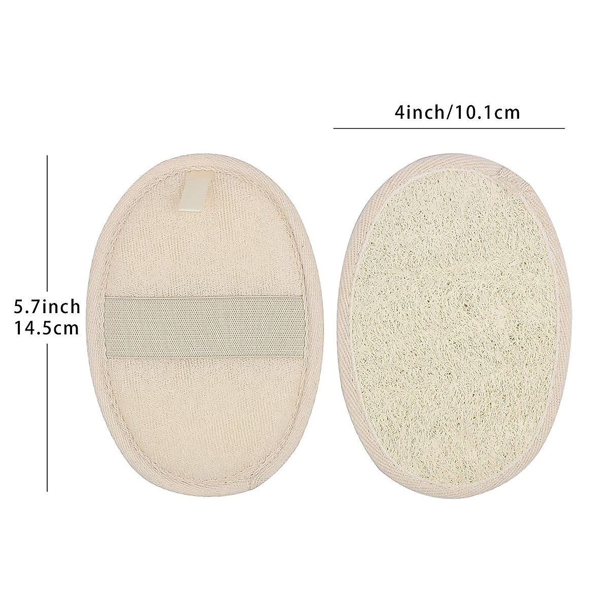 10-Pack Exfoliating Loofah Sponge Pads - Natural Luffa & Terry Cloth, Body Scrubbers for Shower & Bath Mooerca